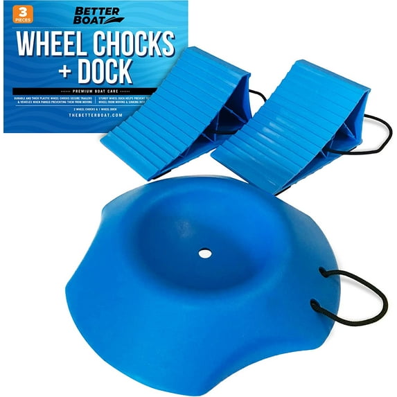 WANBIN Trailer Wheel Chocks with Rope and Wheel Dock for Boat Trailers ...
