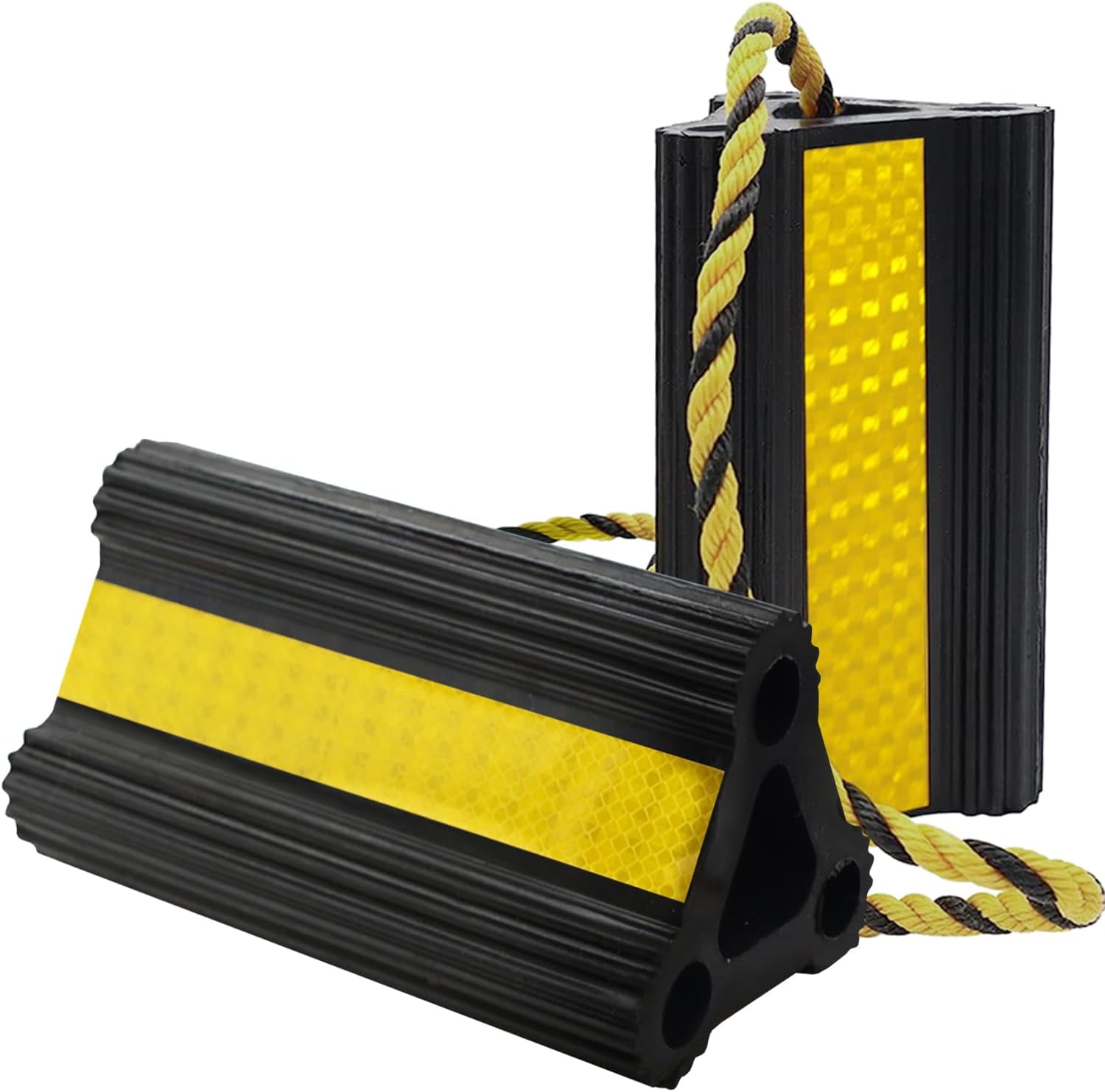 WANBIN Wheel Chocks, 1 Pair/2 Pack with Rope for RV Trailer Camper ...