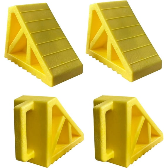 WANBIN Wheel Chocks Premium, Heavy Duty Camper Vehicle Wedge Design, Yellow, 4 Pieces - Walmart.com