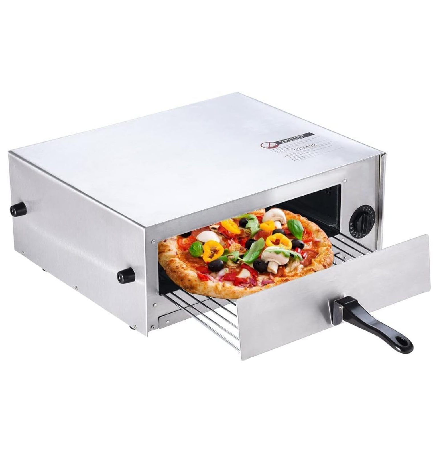 WANCQ 1450W Electric Pizza Oven, Stainless Steel Pizza Oven Countertop ...