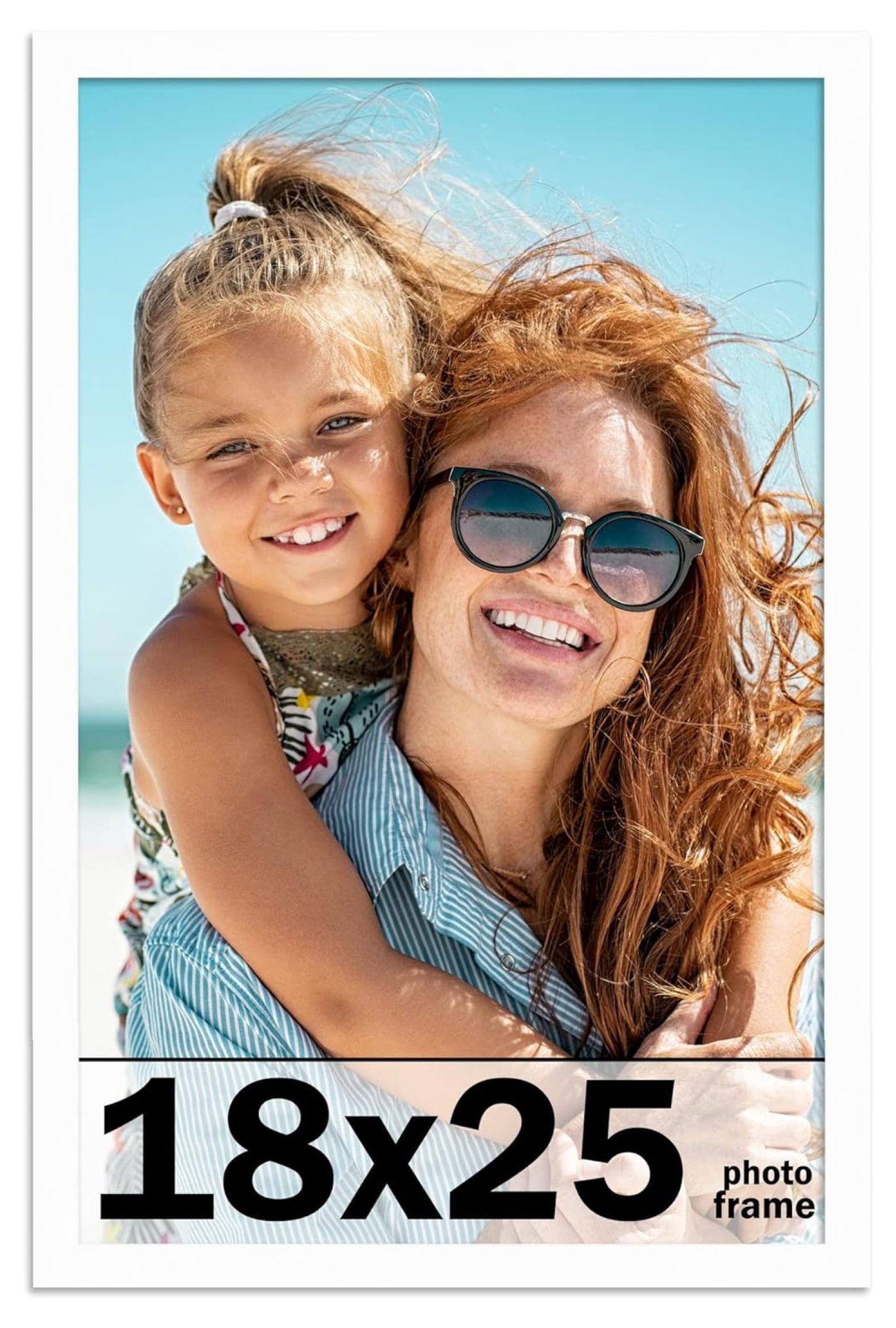 WANCQ 18x25 Frame White Solid Wood Picture Frame Includes UV Plexiglass ...