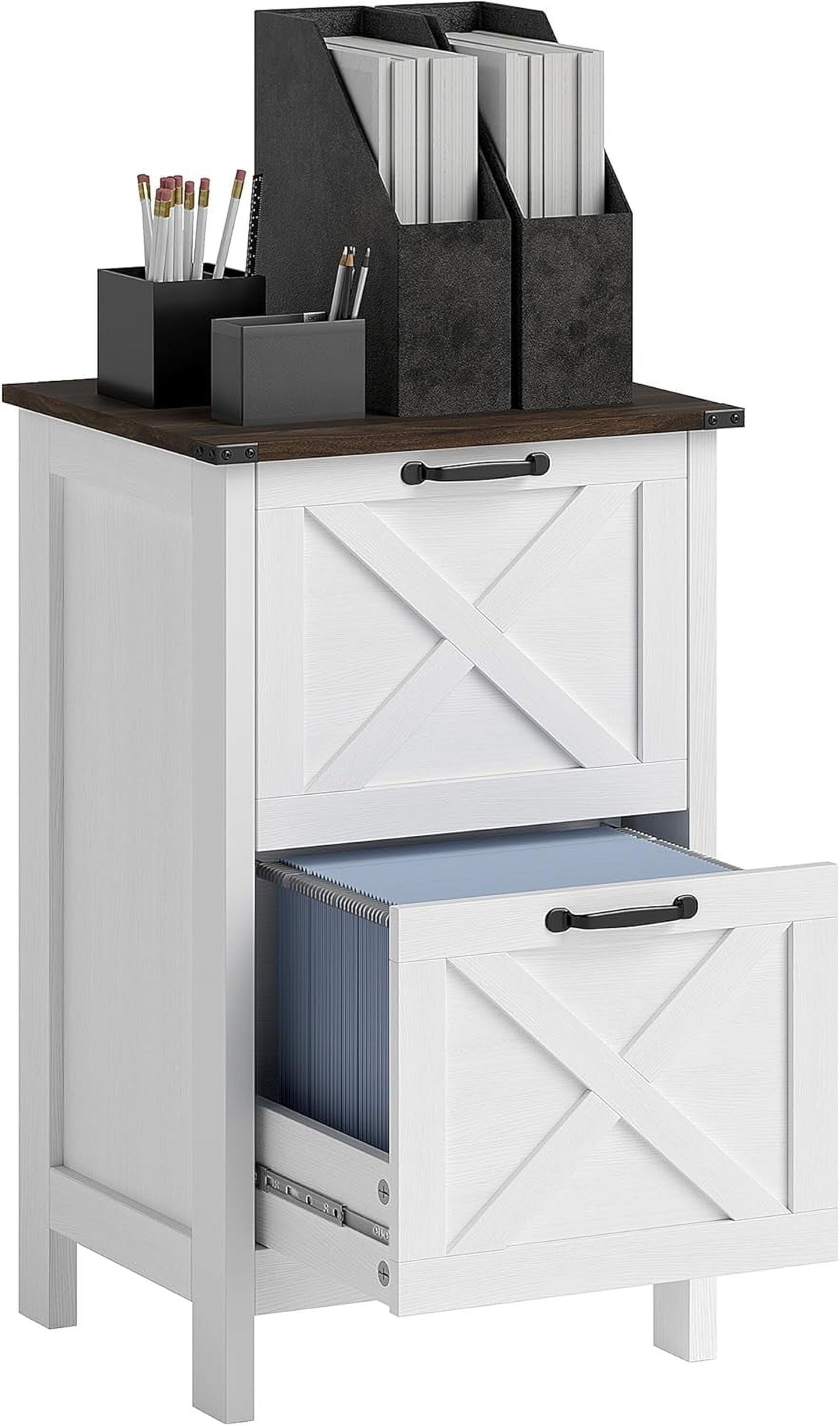 WANCQ 2 Drawer Vertical File Cabinet with Silent Slides, Rustic ...