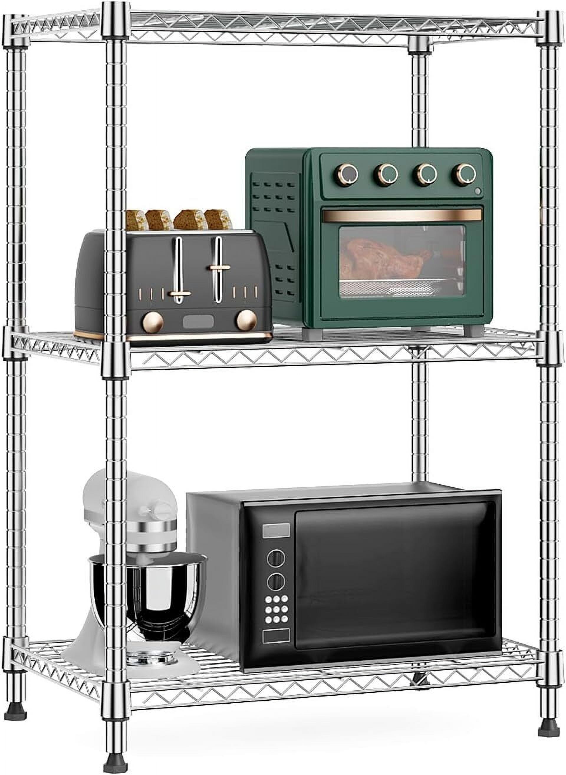 WANCQ 3 Tier Storage Racks and Shelving - Heavy Steel Material Pantry Shelves - Each Unit Loads ...