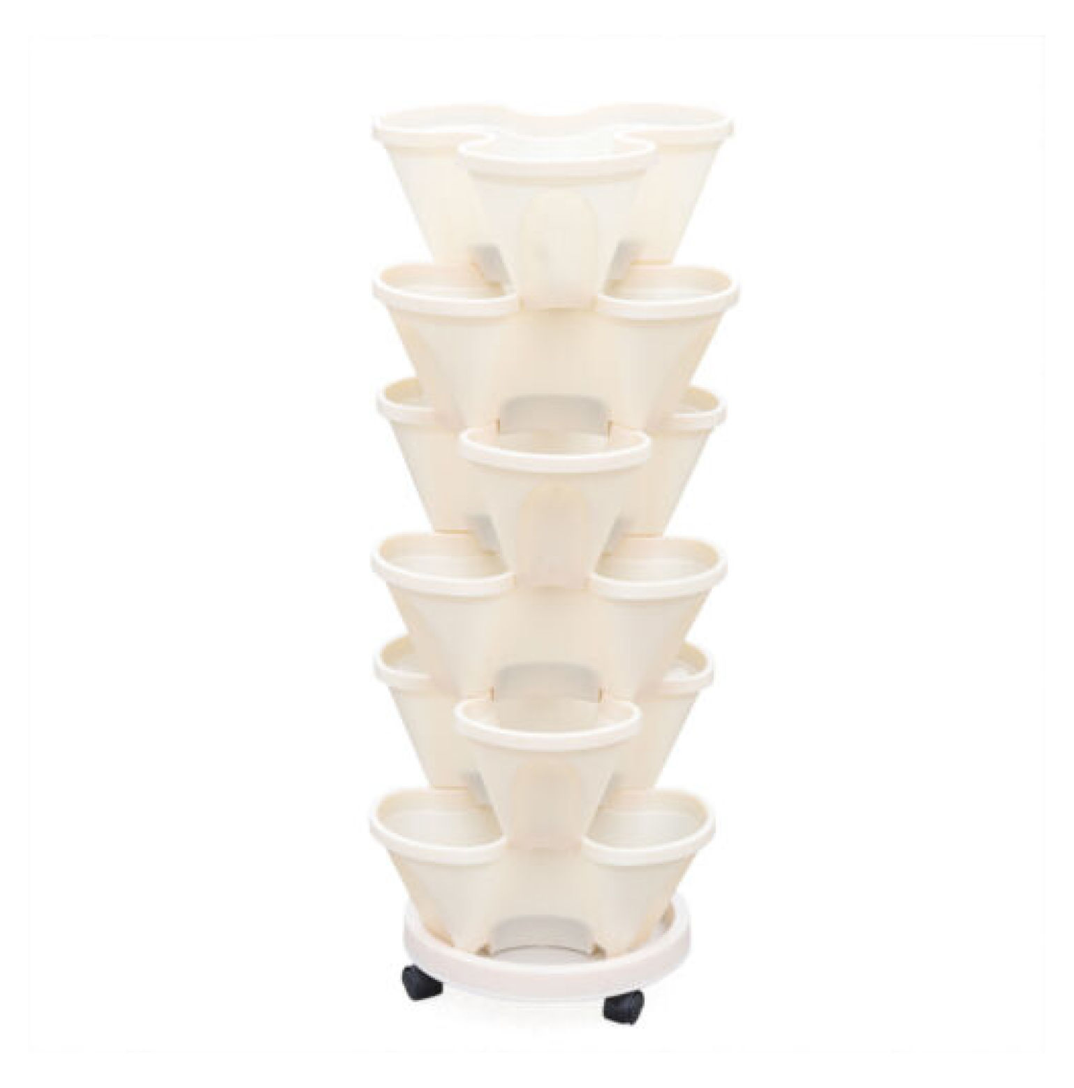 WANCQ 6 Tier Vertical Garden Flower Pot Outdoor Garden Tower Plastic ...