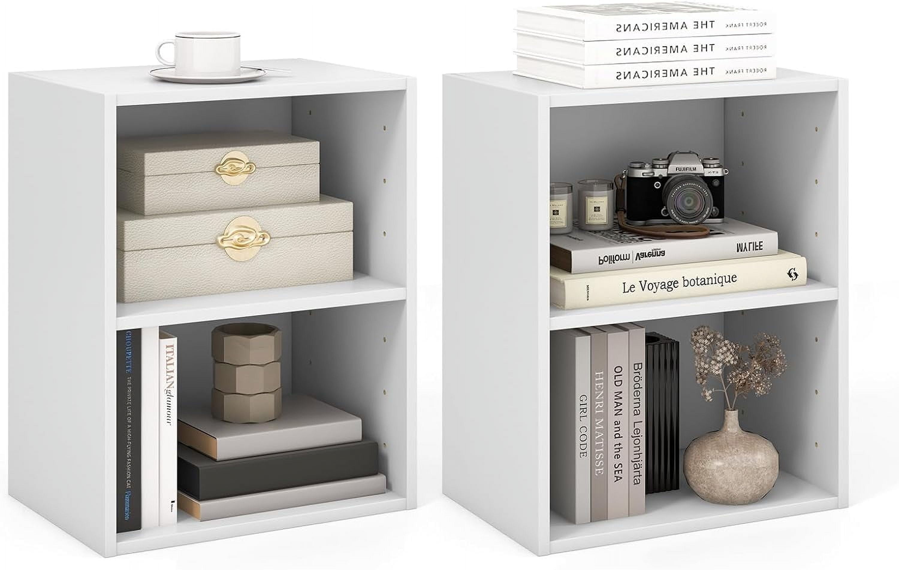 WANCQ Bookshelf and Bookcase 2-Layer Storage Shelf, W/Large-Capacity ...