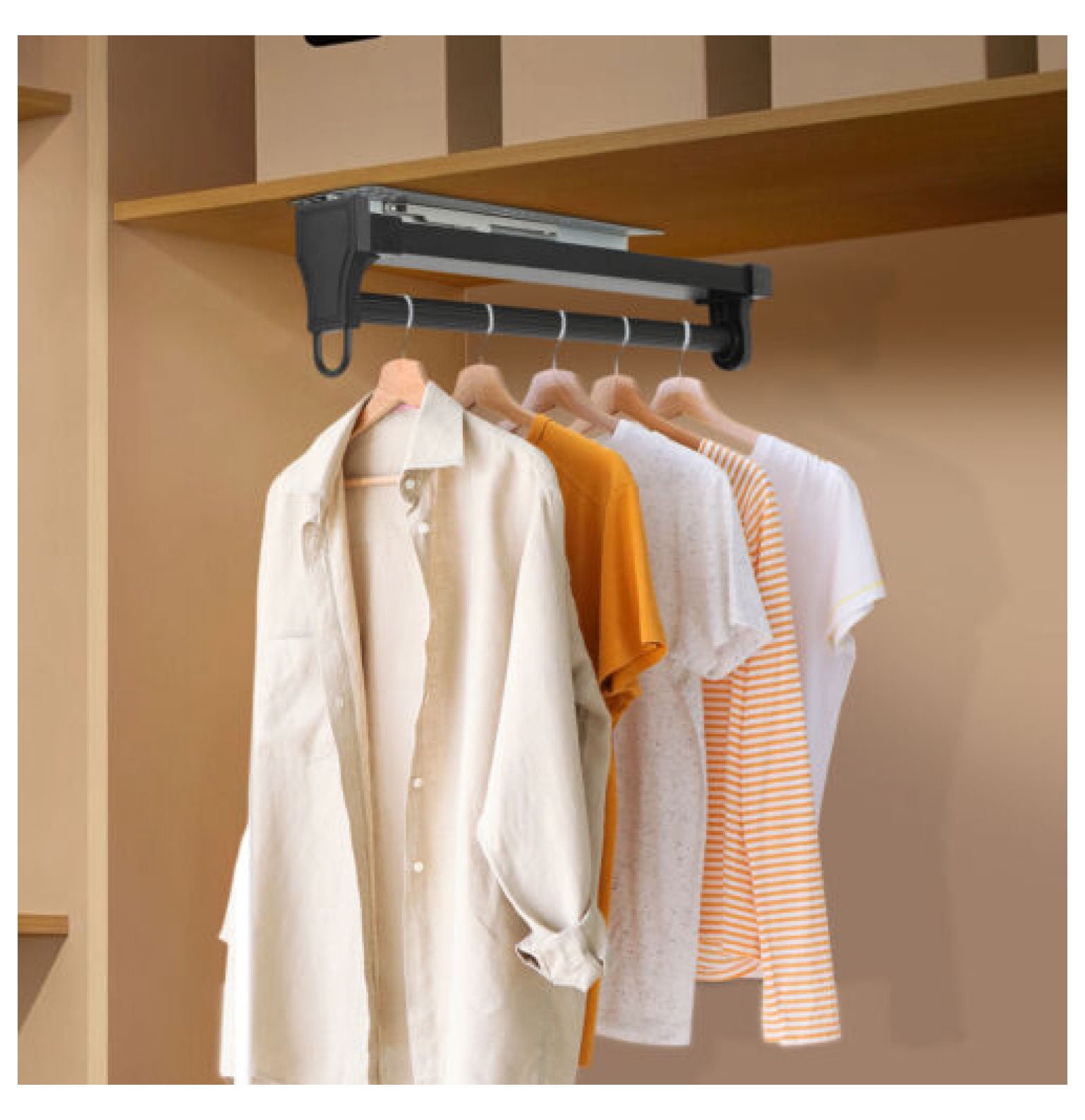 WANCQ Clothes Rail Retractable Closet Pull Out Rod Hanger Adjustable ...