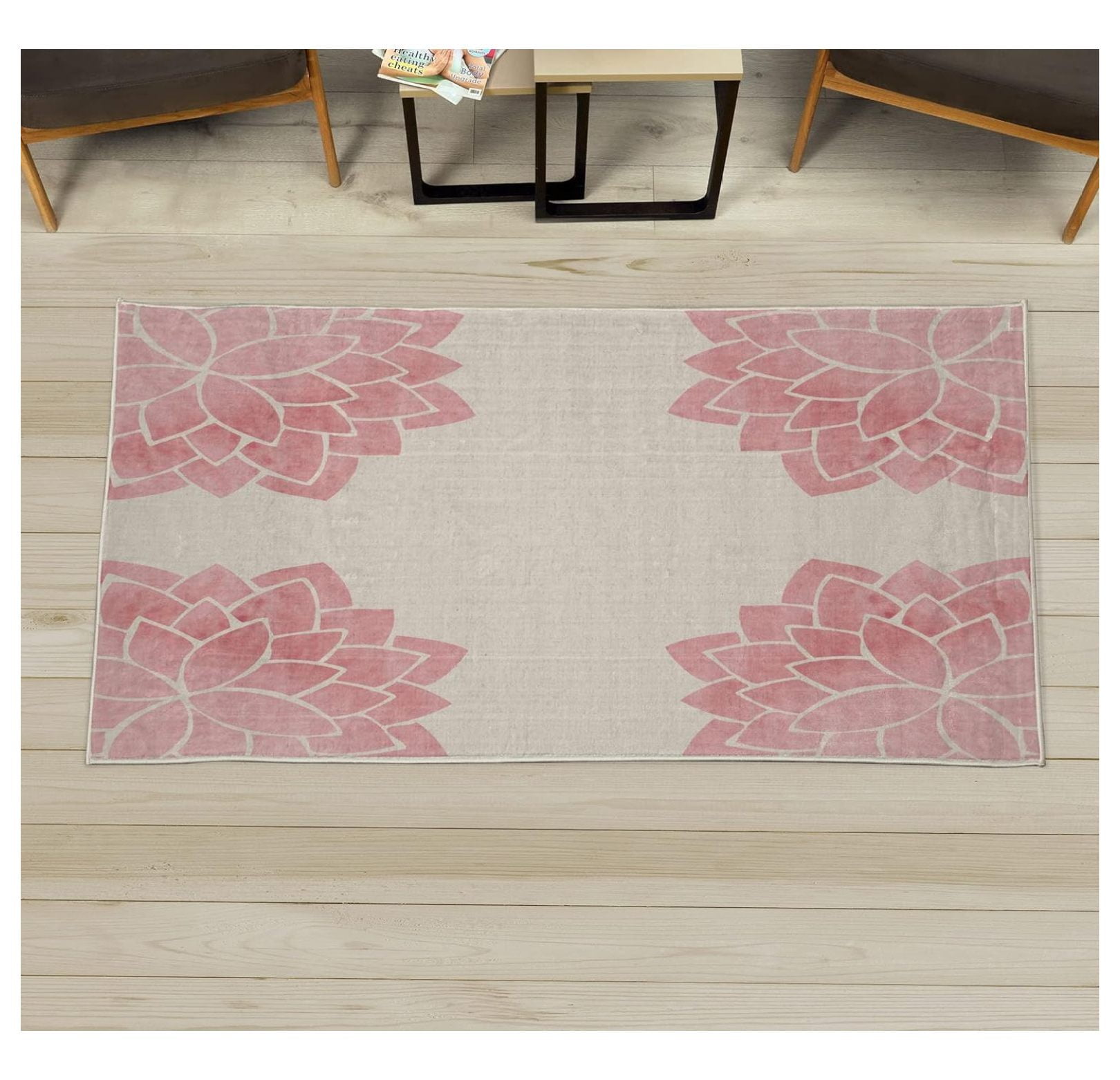 WANCQ Floral Decorative Rug, Watercolor Petals Lotus Flower Yoga Flora ...