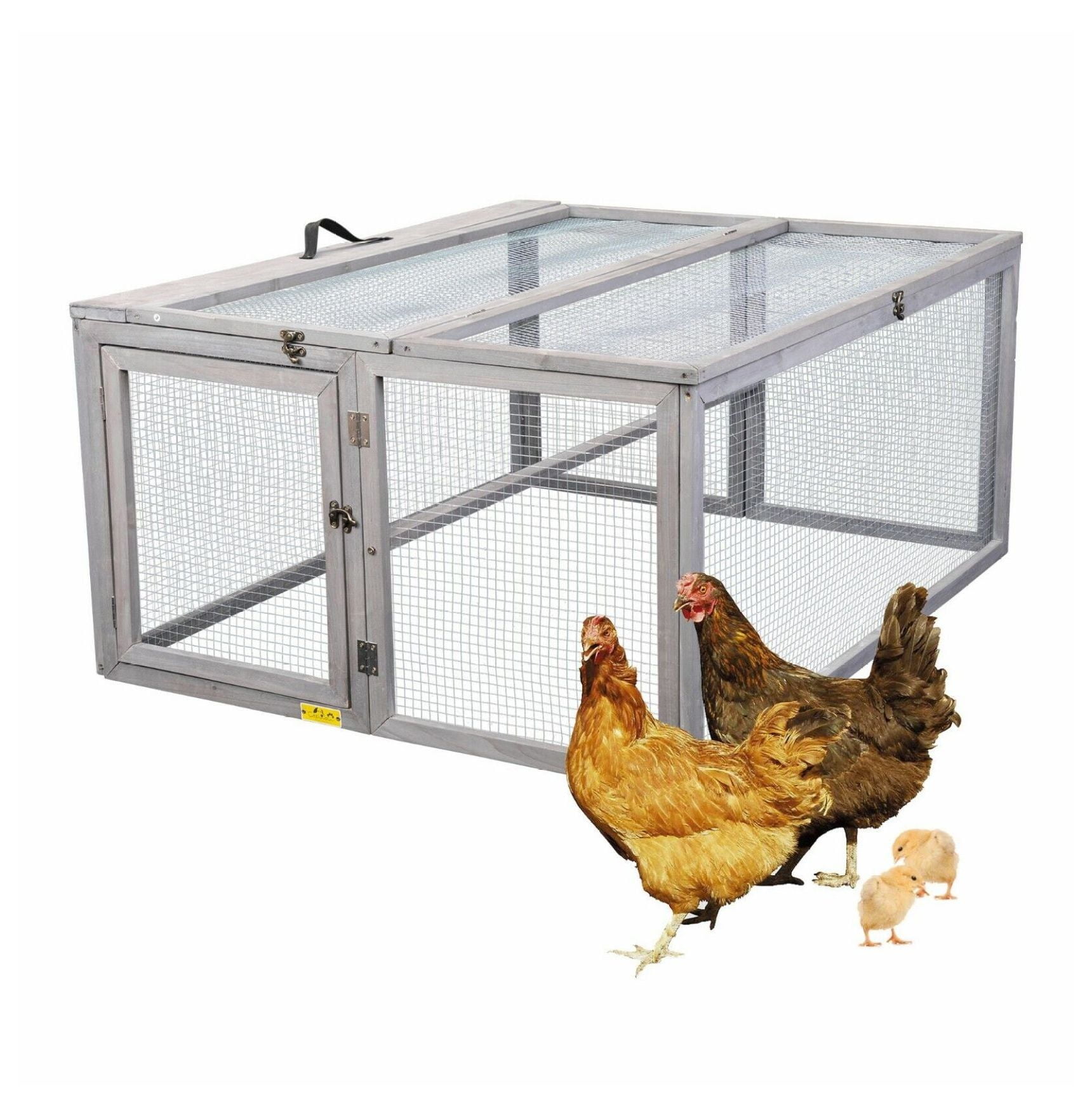 WANCQ Foldable Rabbit Hutch Chicken Coop Hen House Poultry Cage Indoor ...