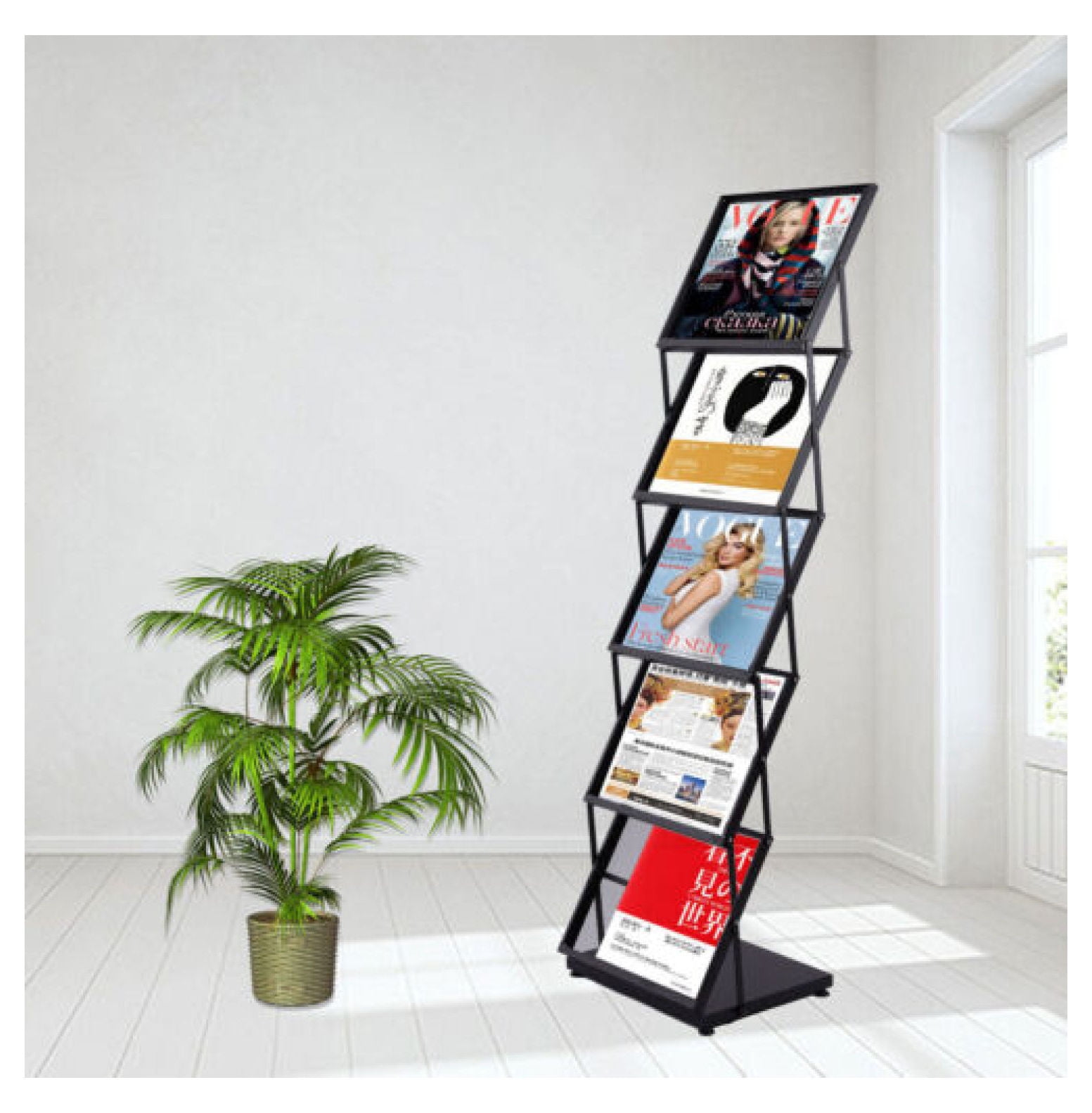 WANCQ Modern Office Racks & Displays Folding Magazine Rack 5-Tier ...