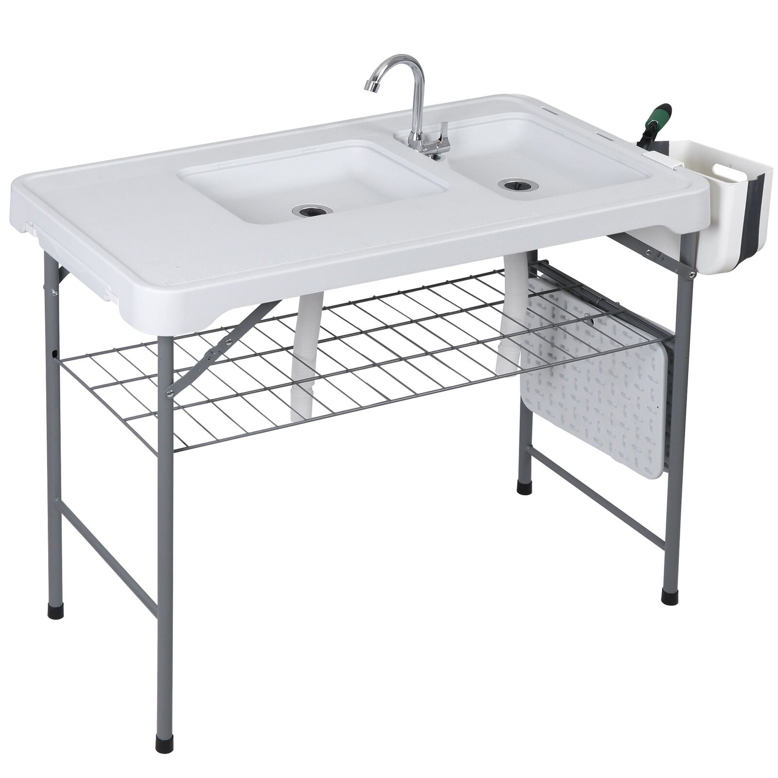 WANCQ Outdoor Fish Cleaning Table Portable Camping Sink Station with ...