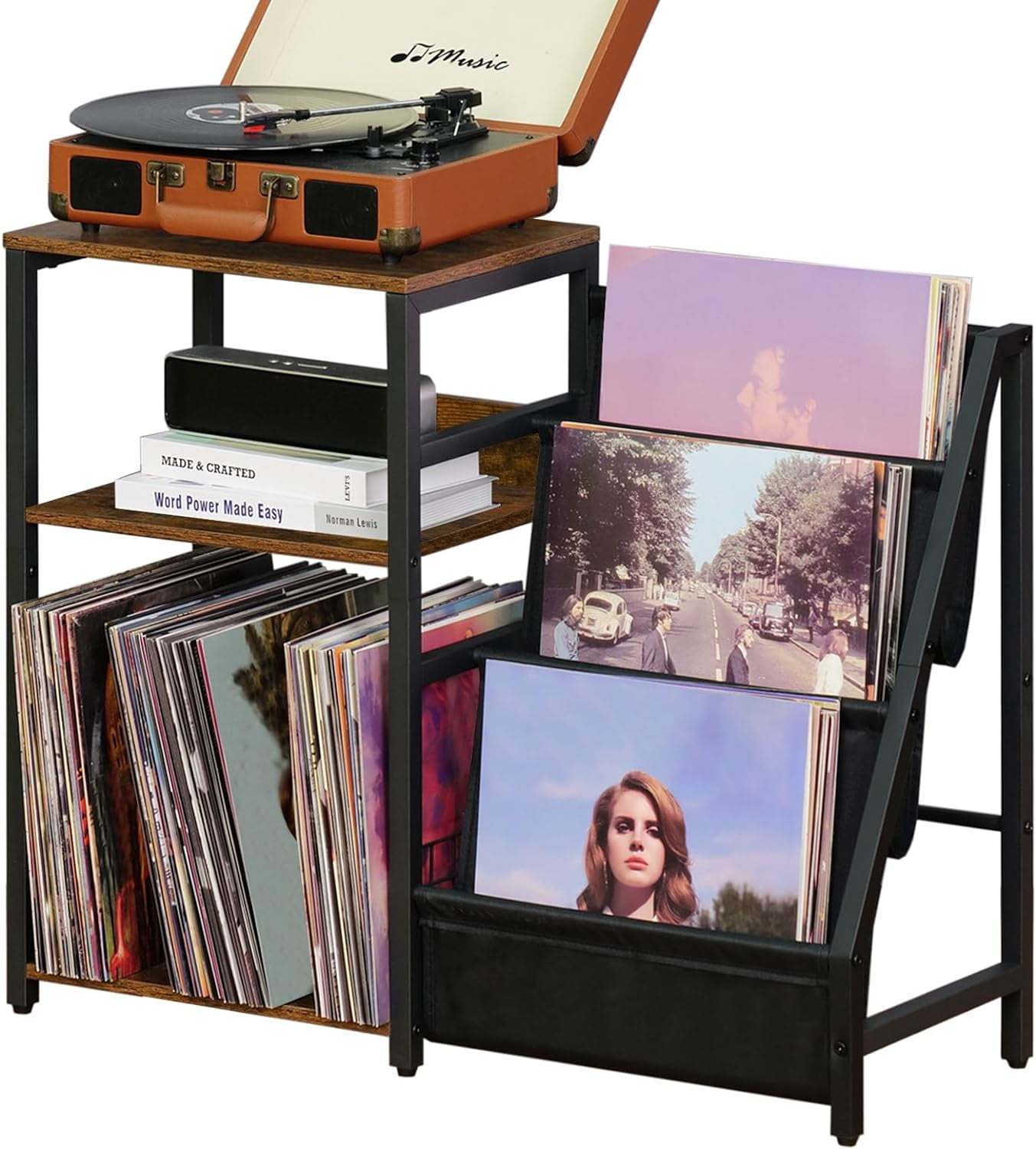 WANCQ Record Player Stand with Vinyl Storage, 3 Tier Turntable Stand ...