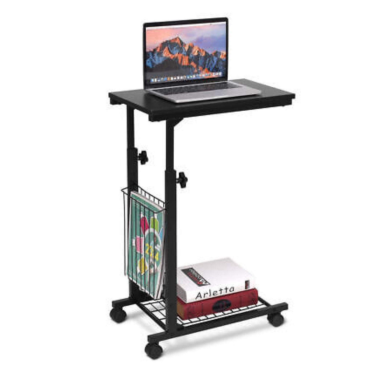 WANCQ Sofa Side Table Height Adjustable Snack End Slide Under Table w ...