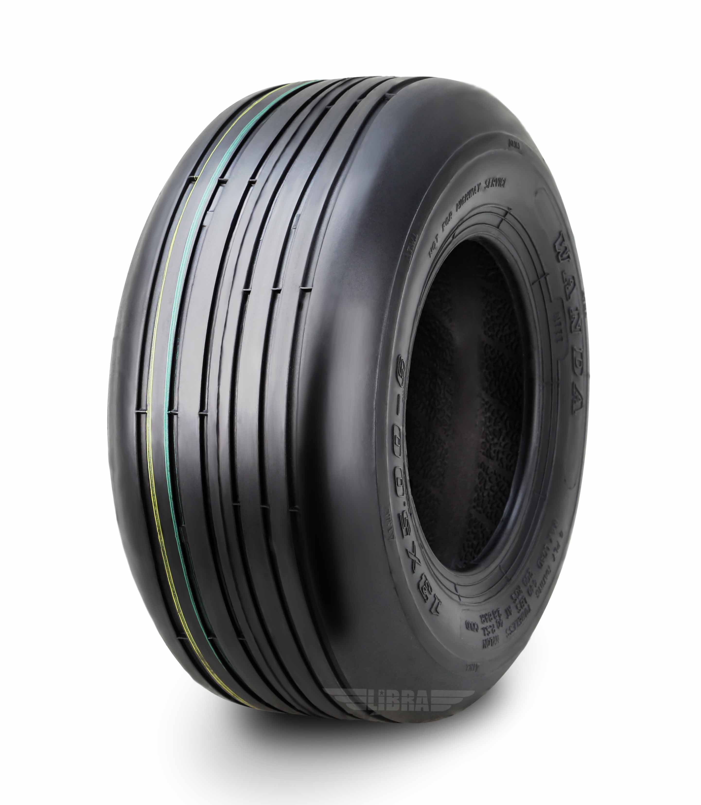 WANDA 13x5.00-6 Lawn Mower Wheel, 4 Ply Rib Turf Tire for Utility Cart ...
