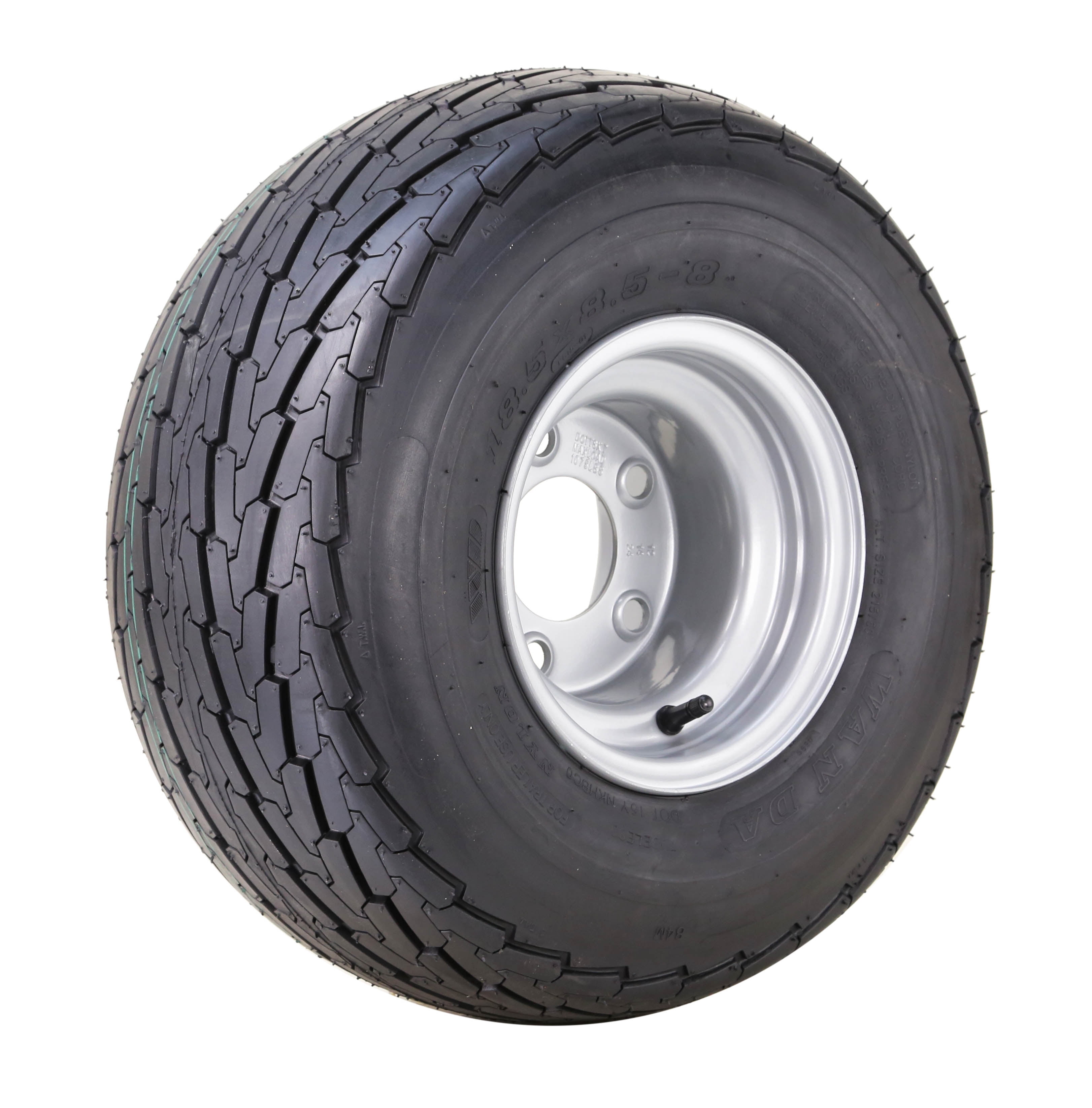 WANDA Trailer Tire Wheel Assembly 18.5x8.5-8 8-Ply D 83L w/ 5 Lugs on 4 ...