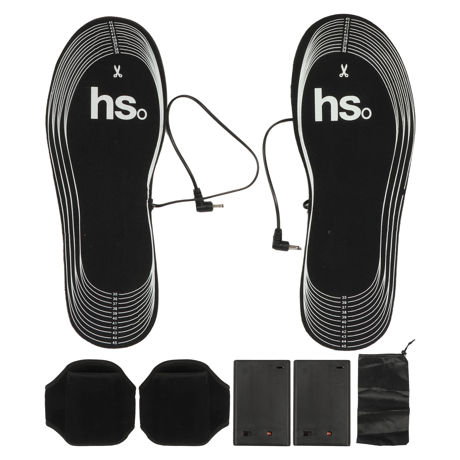 WANDCO 1Pair Heated Insoles Electric Insoles 4.5V Battery Powered Soft ...