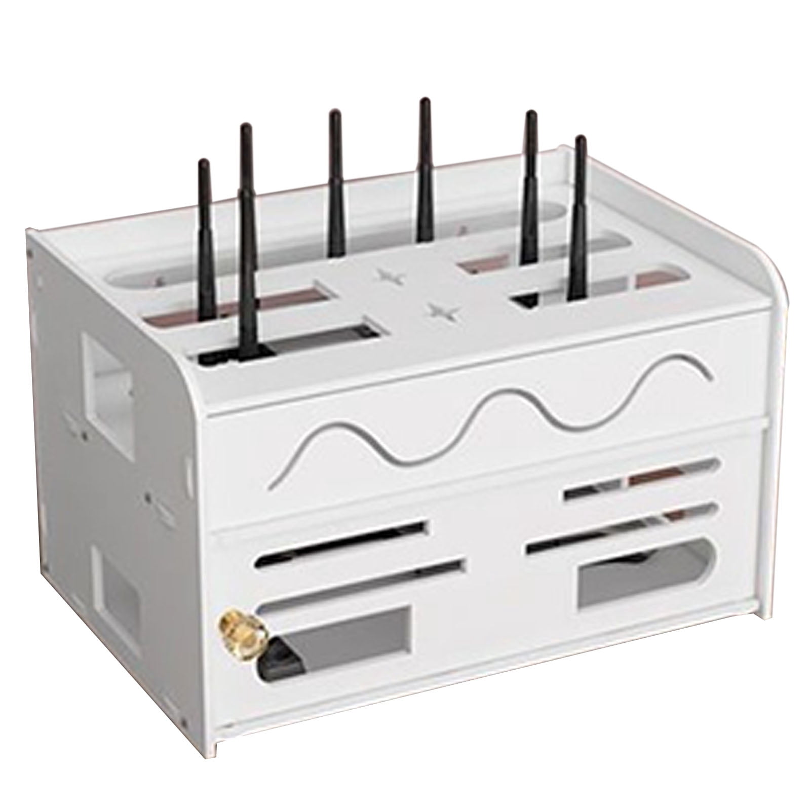WANDCO WIFI Router Storage Box Punch Free Double Layer Small Size Cable ...