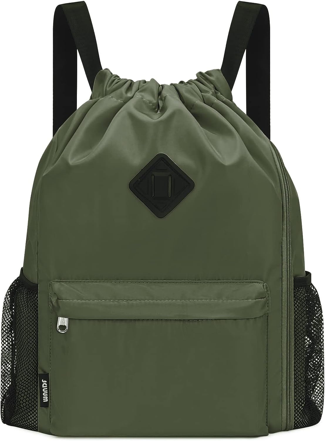 WANDF Drawstring Backpack Sports Gym Bag with Shoes Compartment, Water ...