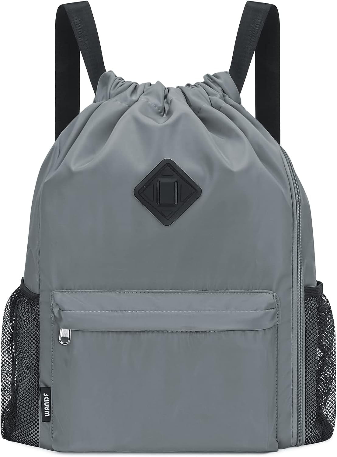WANDF Drawstring Backpack Sports Gym Bag with Shoes Compartment, Water ...