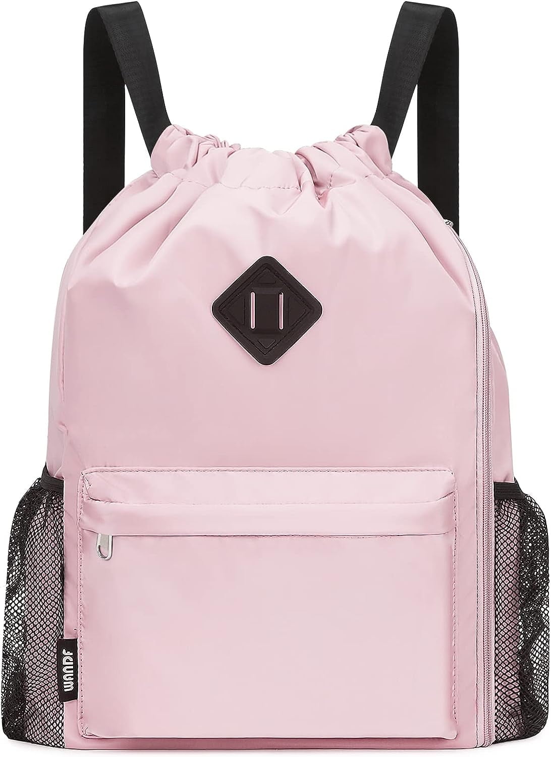 WANDF Drawstring Backpack Sports Gym Bag with Shoes Compartment, Water ...