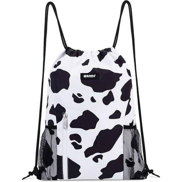 WANDF Drawstring Backpack Sports Gym Sackpack with Mesh Pockets Water ...