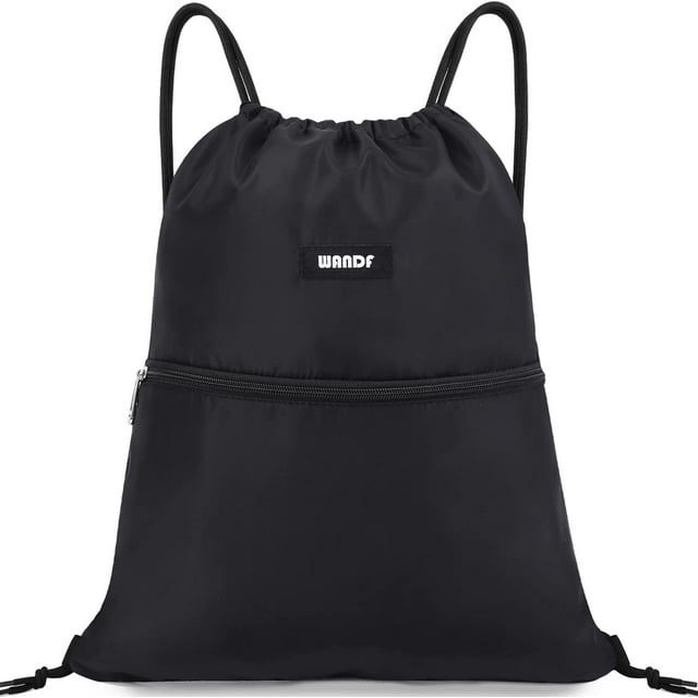 WANDF Water-Resistant Nylon Drawstring Backpack for Gym, Shopping ...
