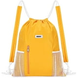 WANDF Drawstring Backpack with Shoulder Pad Sports Gym Backpack with ...