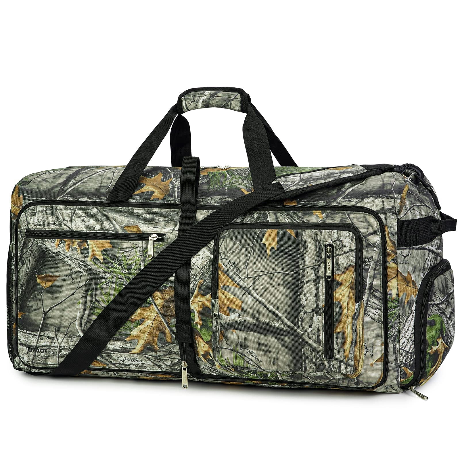 WANDF Foldable Duffel Bag 65L with Shoes Compartment Overnight ...