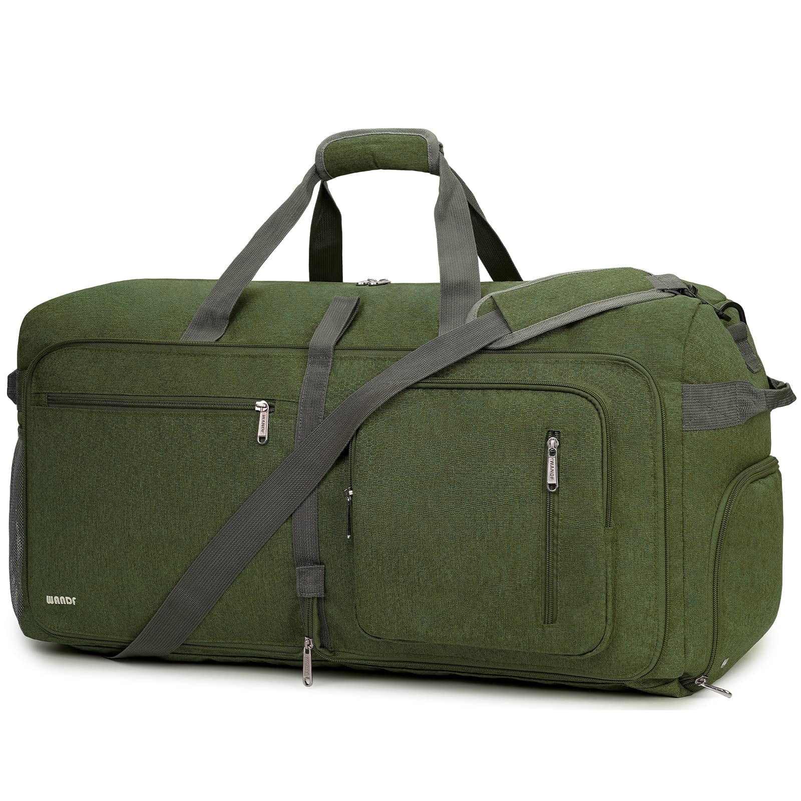 WANDF Foldable Duffel Bag 85L with Shoes Compartment Overnight ...