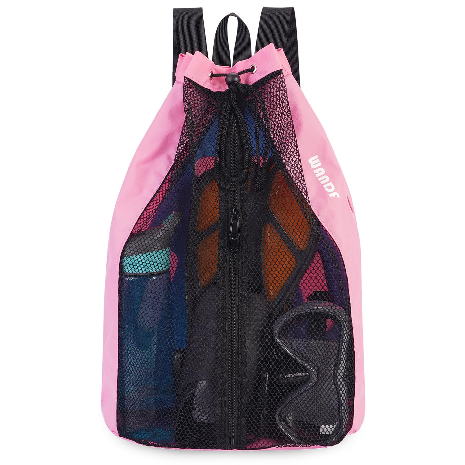 WANDF Swim Bag Mesh Drawstring Backpack Beach Backpack for Swimming ...
