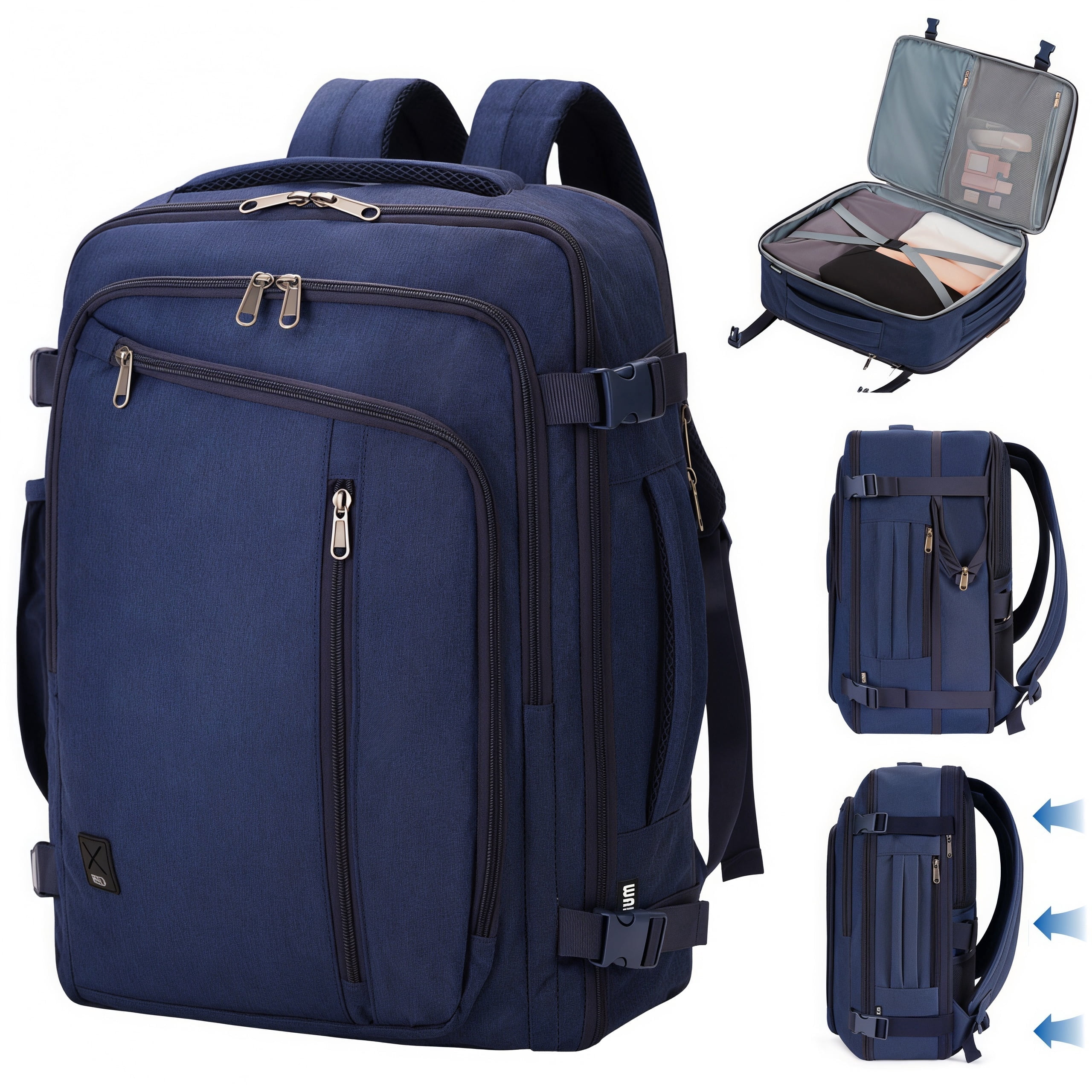 WANDF Expandable Travel Backpack 17 In Laptop Carry On Backpack with ...