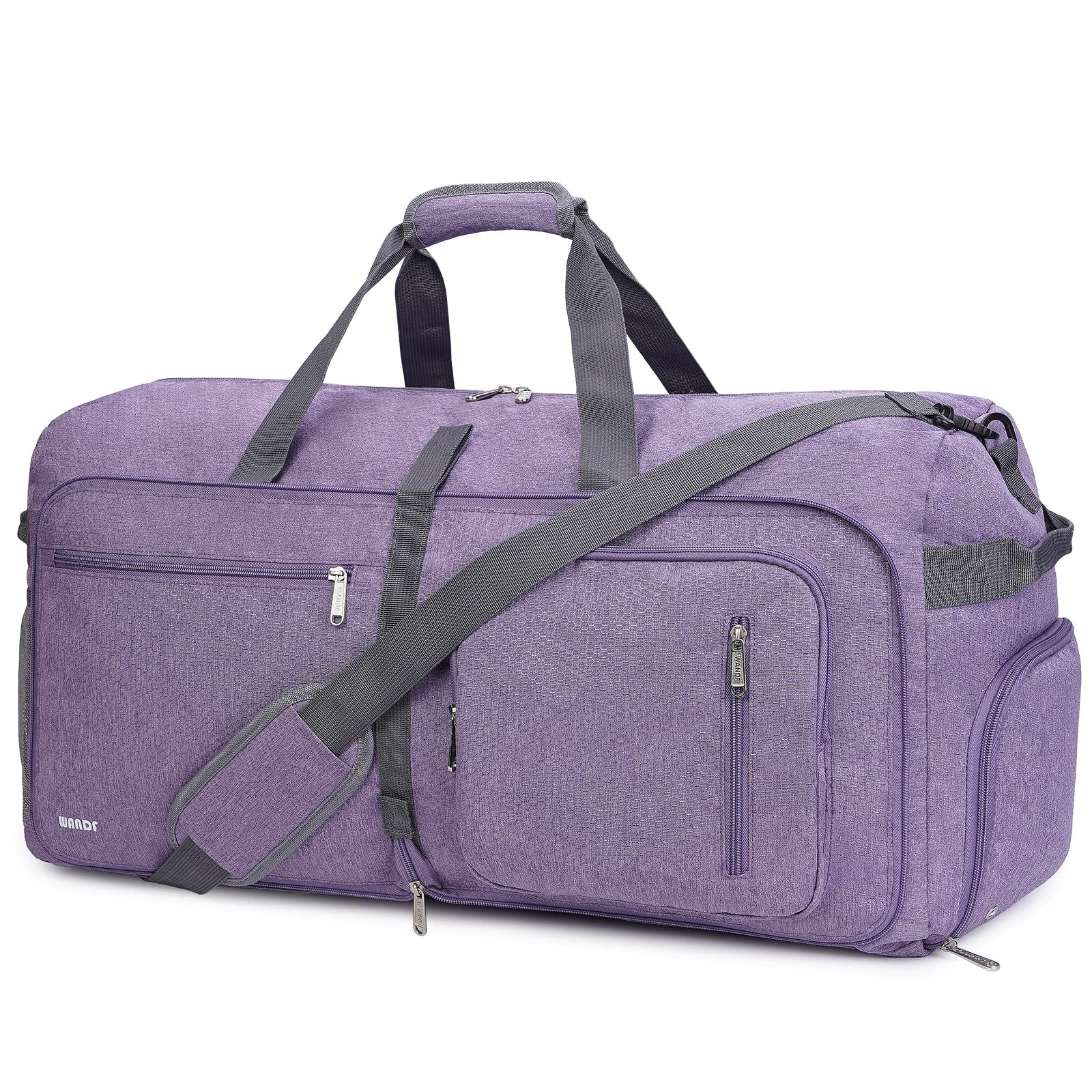WANDF Travel Duffle Bag 65L Shoes Compartment Foldable Overnight ...