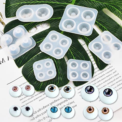 WANDIC Doll Eyes Molds, 18 Pieces Different Size of Eyeball Dome ...
