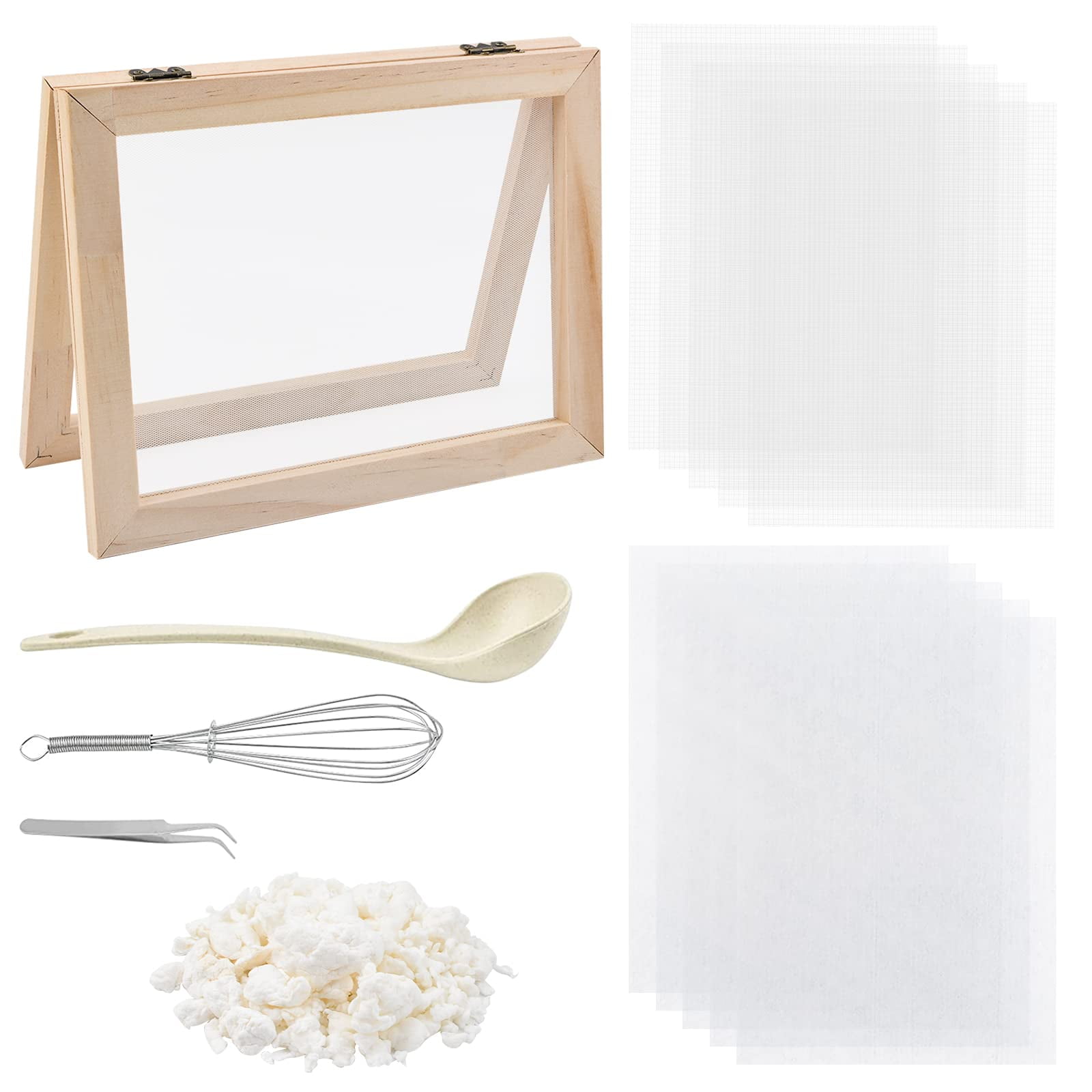 WANDIC Paper Making Kit, Handmade Wooden BSL1 Paper Making Mould with ...