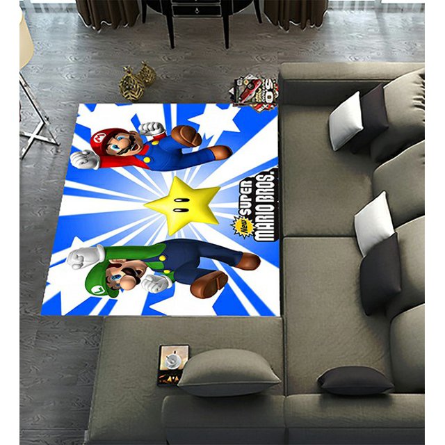 WANDJYOU Cartoon Super Mario Luigi Area Rugs 4 x 6ft Floor Carpet Mat ...