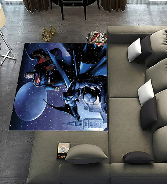 WANDJYOU Collection Superman Vs Batman Area Rugs 2 x 3ft Floor Carpet ...