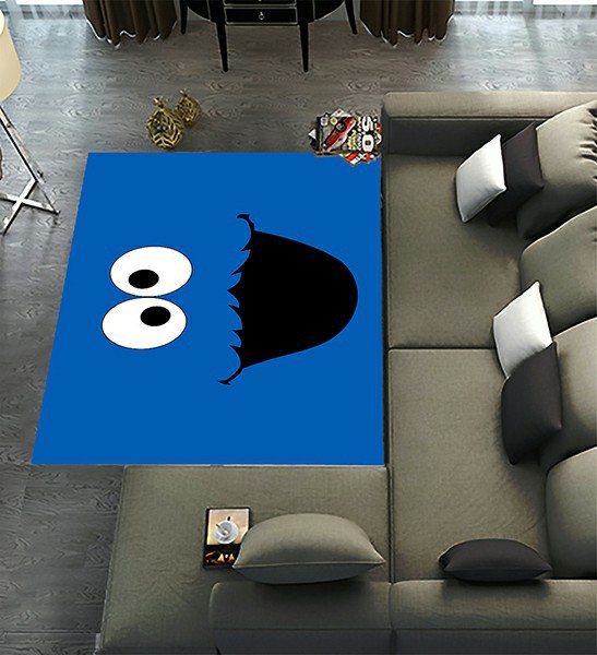 WANDJYOU Cute Cookie Monster Area Rugs 5 x 6ft Floor Carpet Mat for ...