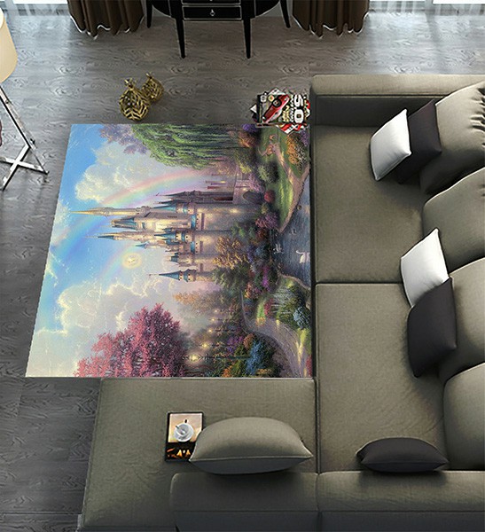 WANDJYOU It New Day at the Cinderella Castle Area Rugs 4 x 6ft Floor ...