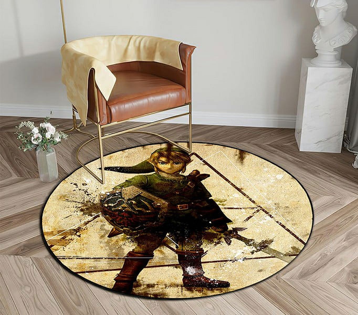 WANDJYOU Legend of Zelda Game Round Area Rugs Diameter 3.3 x 3.3ft ...