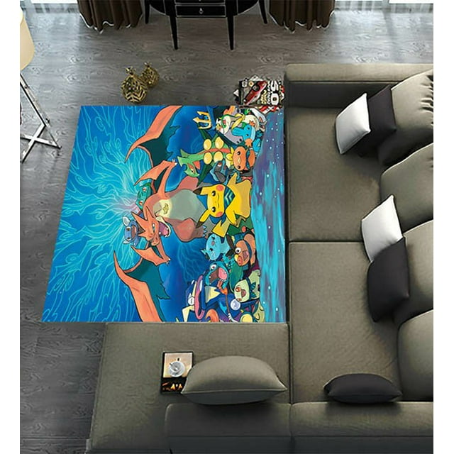 WANDJYOU Pokemon Pikachu Eevee Pets Area Rugs 4 x 5ft Floor Carpet Mat ...