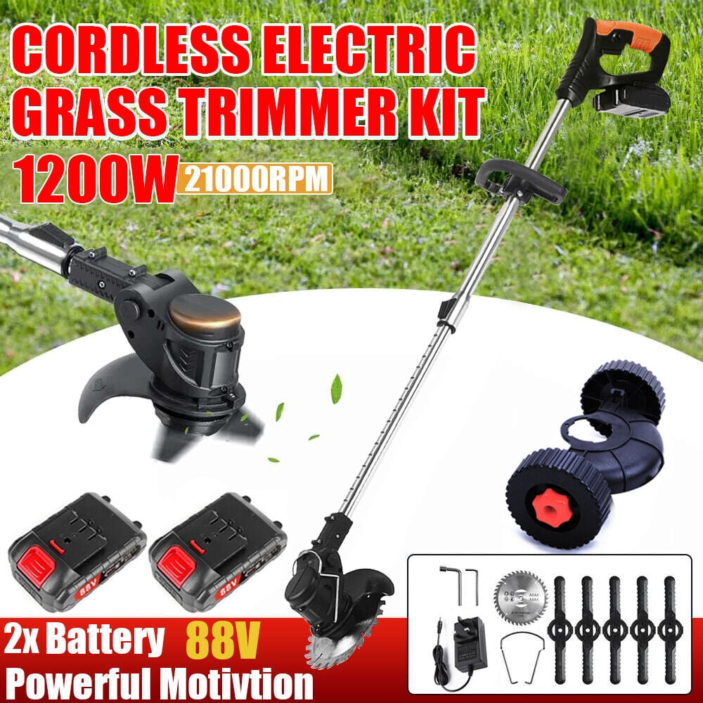 WANFIRE 88V 21000RPM Electric Weed Eater with 3 Types Blades, Cordless ...