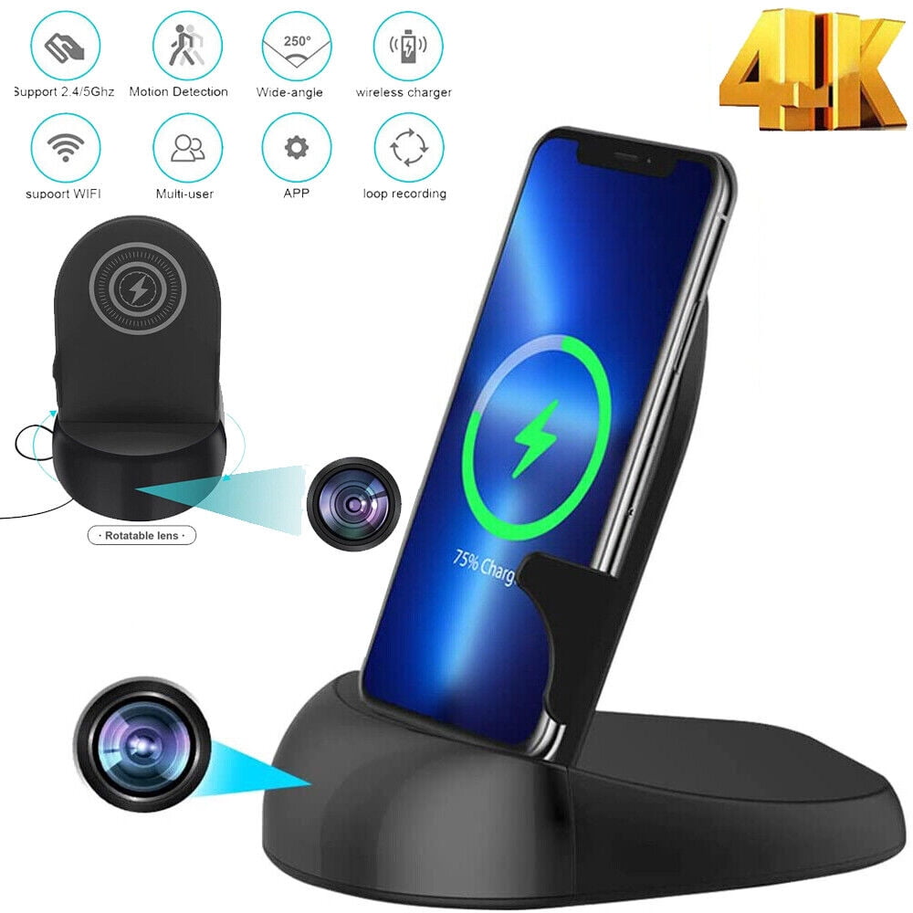 WANFIRE 1080P/4K WiFi Hidden Camera, Wireless Phone Charger, Motion ...