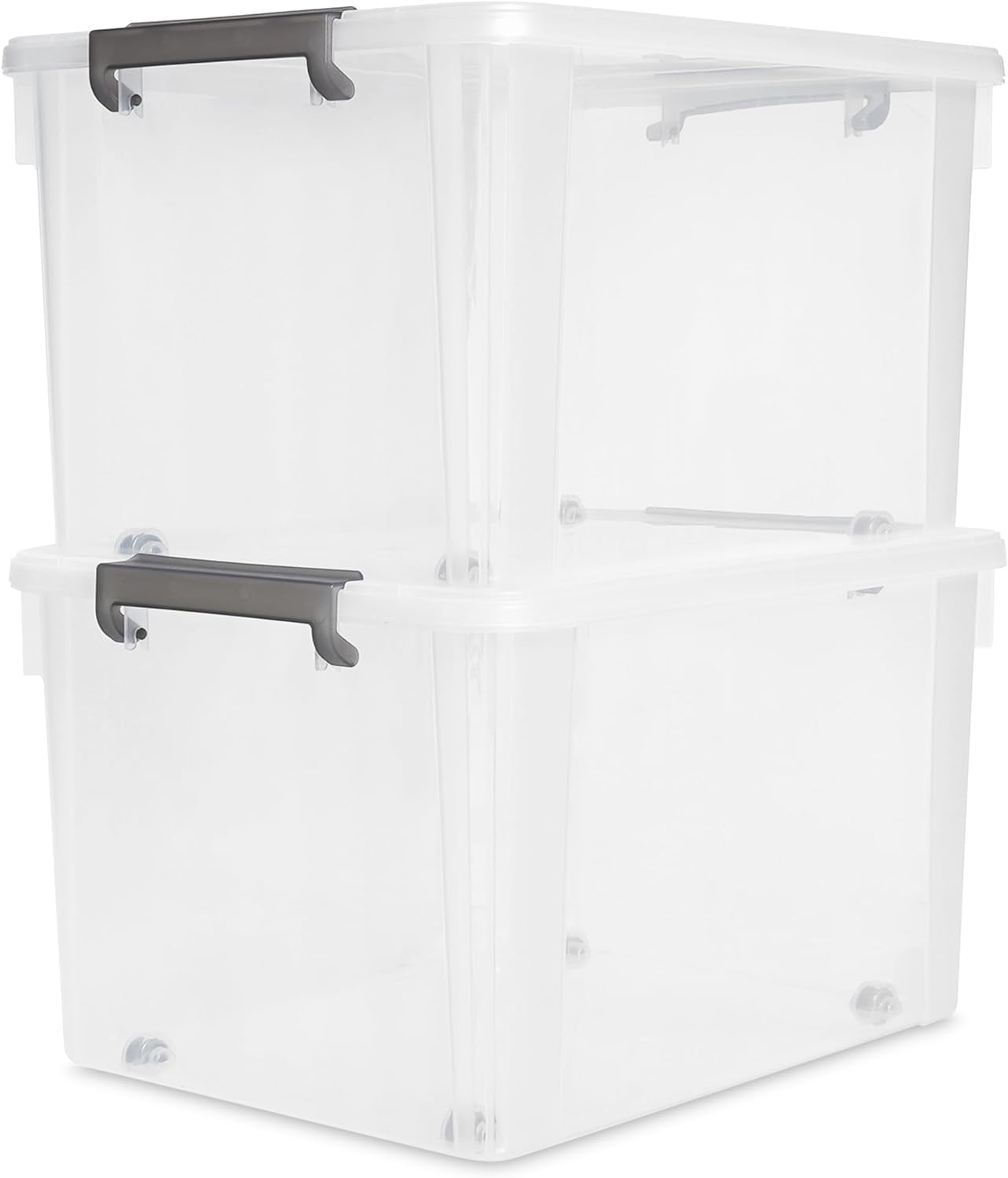 WANGBOY 17 QT Plastic Storage Bins with Latching Lids Stackable Storage ...