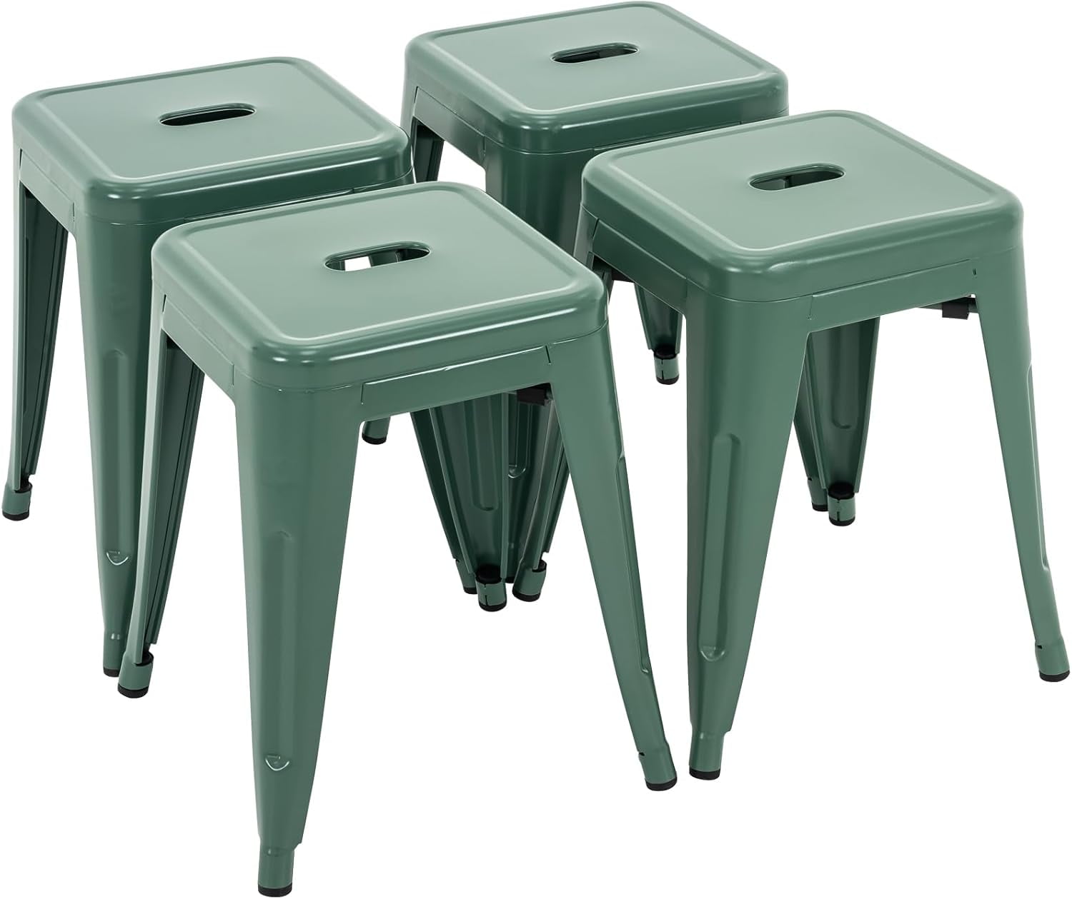 WANGBOY 18 Inch Industrial Metal Stools Set of 4, Stackable Classroom ...