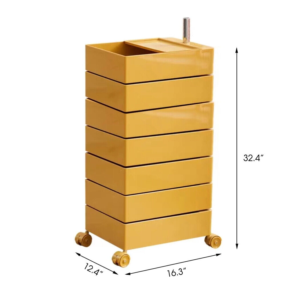 WANGBOY 360° Movable Rotating Storage End Table Sofa Side Cabinet 5/7 ...