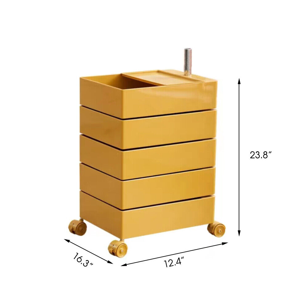 WANGBOY 360° Movable Rotating Storage End Table Sofa Side Cabinet 5/7 ...