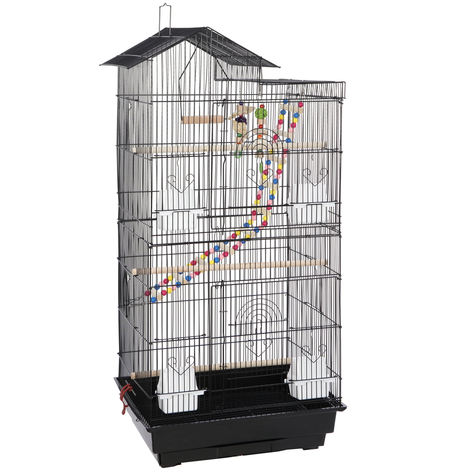 WANGBOY 39 Inch Bird Cage Parakeet Cage with Play Top Rolling Stand ...
