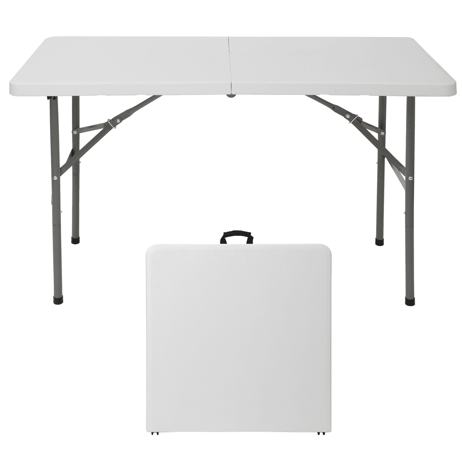 WANGBOY 4 Ft Folding Table White Plastic Folding Table Portable Long ...