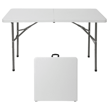 ZiaZbYinY 8ft Folding Table White Plastic Folding Table Portable Long ...