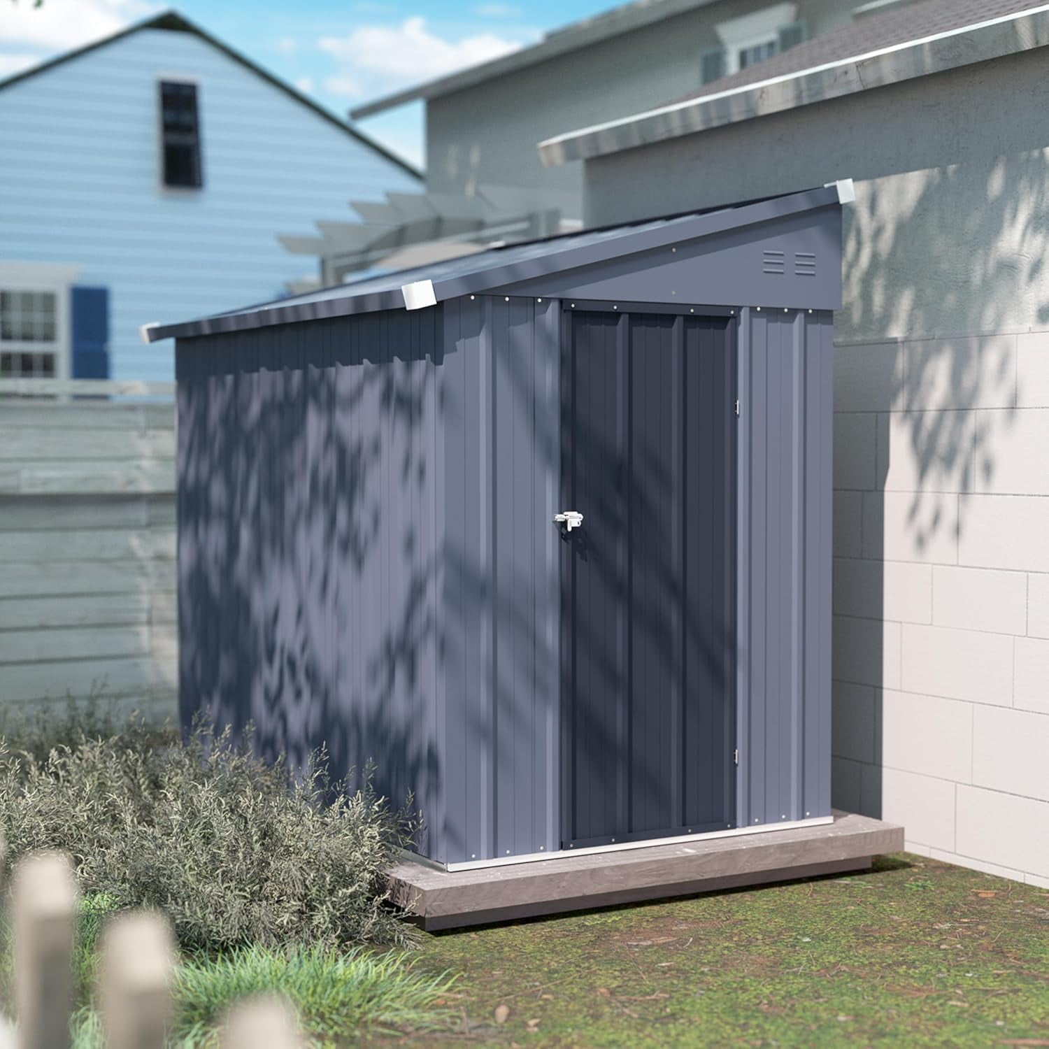 WANGBOY 4 x 6FT Metal Storage Shed with Thickened Galvanized Steel ...
