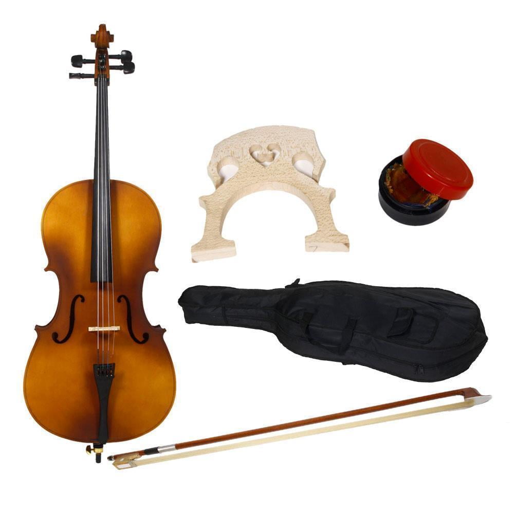 WANGBOY Cello 4/4 Full Size Wood Acoustic Cello School Band With Bag ...